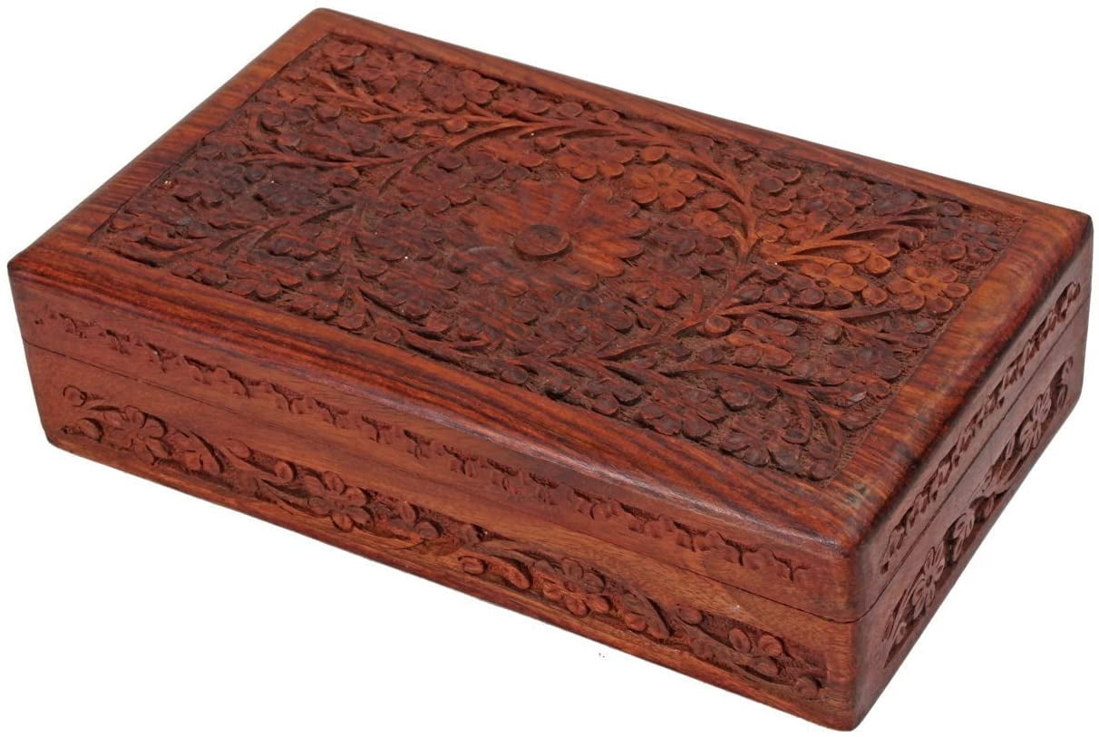 Deco 89 Multipurpose Handcrafted with Floral Carvings Antique Finished ...
