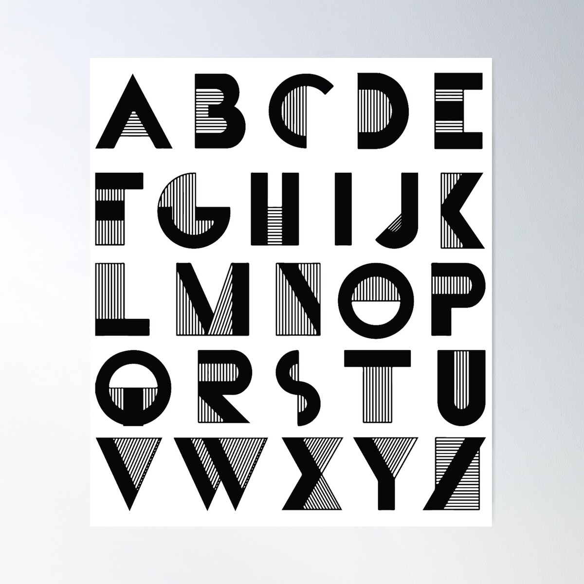 Deco Alphabet Poster Wall Art, Modern Wall Decor For Living Room ...