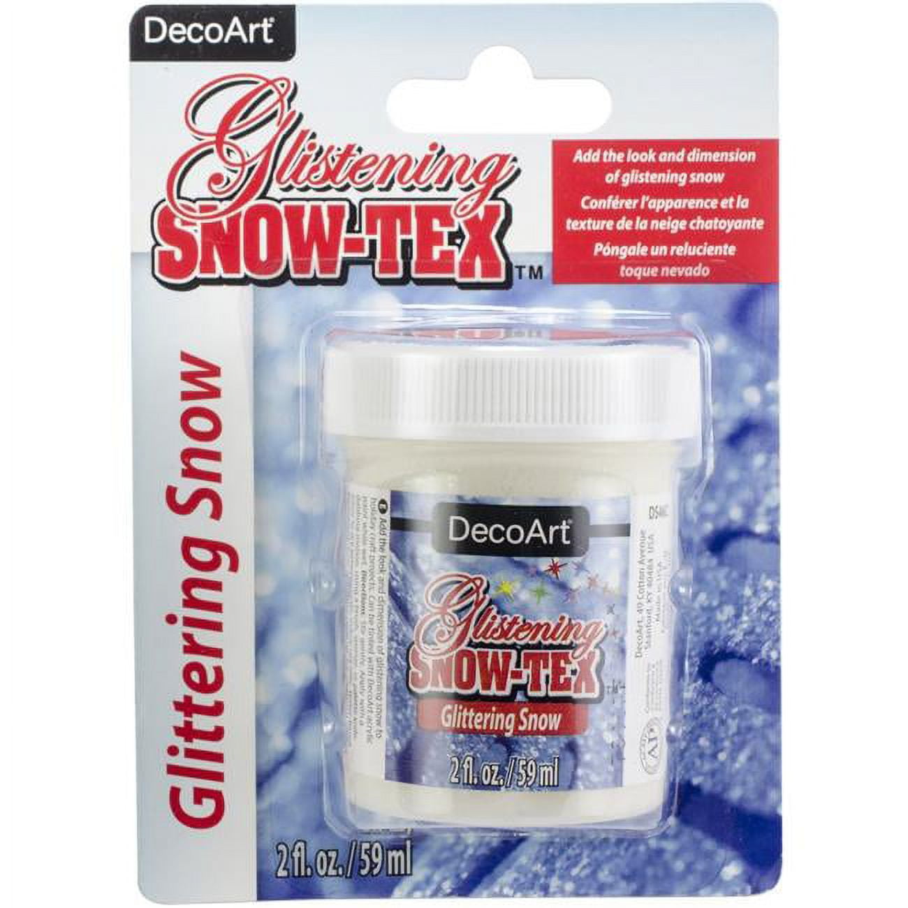 Deco Art DS46C-3 2 fl oz Glistening Snow-Tex - White - Walmart.com