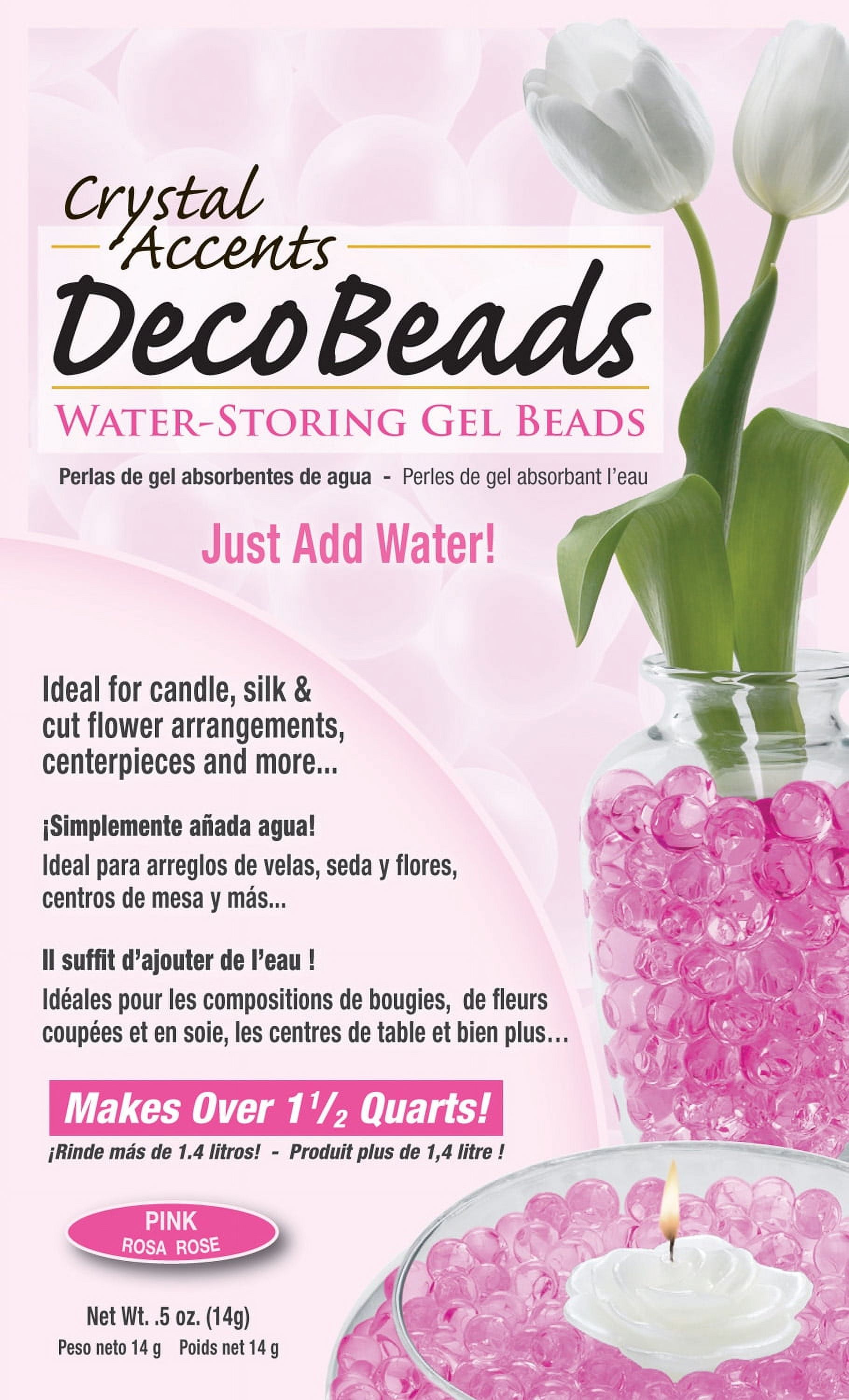 Deco Beads (Pink) Decorative Gel Vase Filler, 1/2 Ounce Pack Makes ...