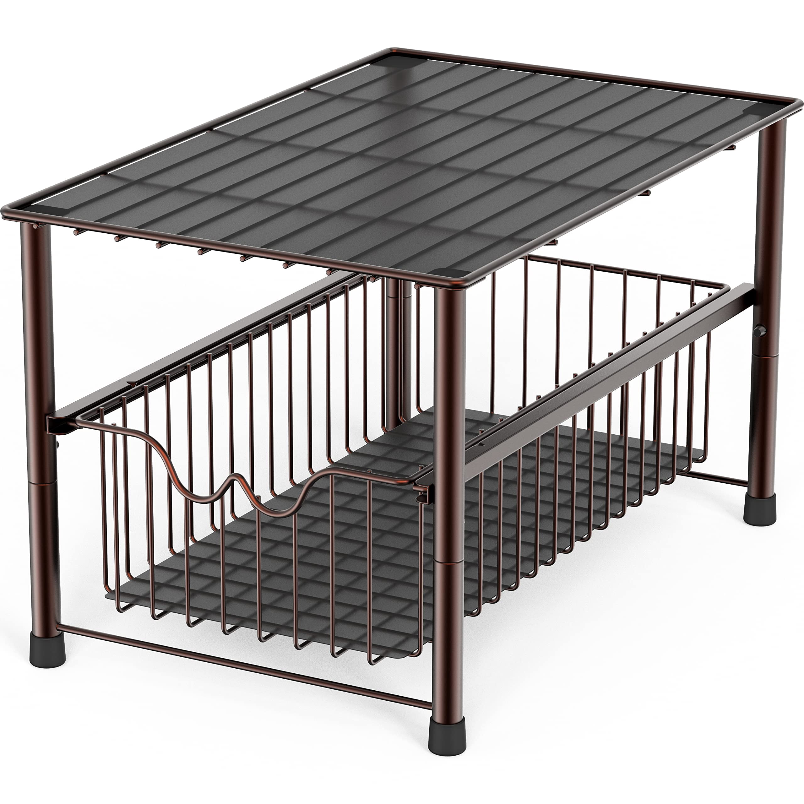 Deco Brothers Stackable Under Sink Organizer with Sliding Basket ...