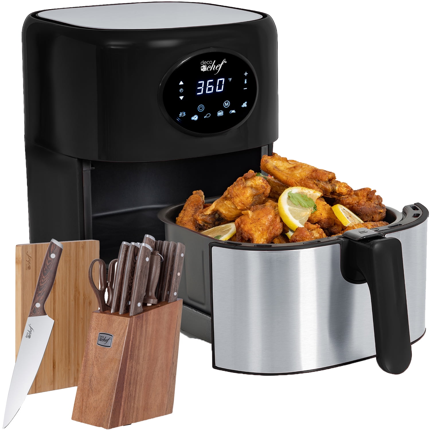 Deco Chef 3.7QT Digital Air Fryer with 6 Cooking Presets, Dishwasher ...
