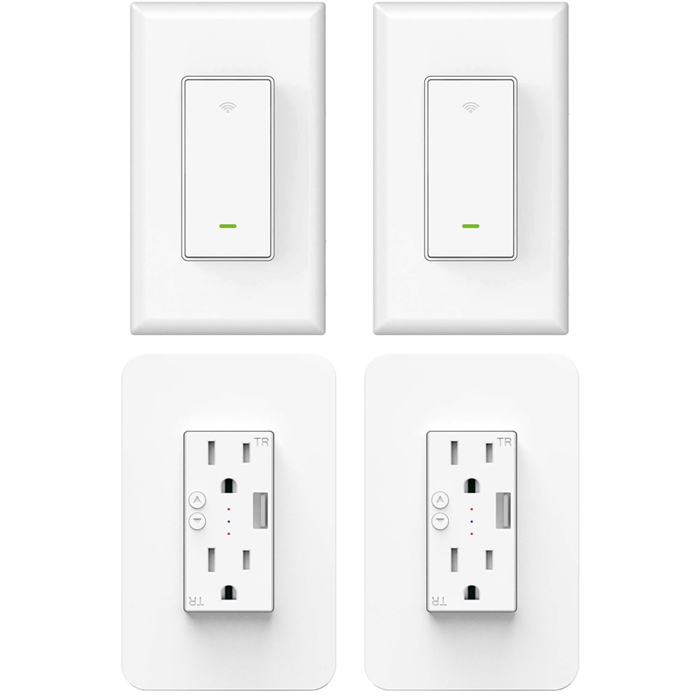 Deco Essentials WFLSW WiFi Smart Light Switch (2-Pack), Compatible with ...