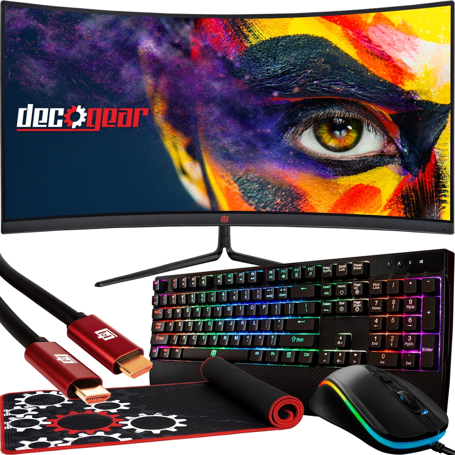 Deco Gear 30" Curved Gaming Monitor, 2560x1080, 200Hz, 1ms MPRT, Level ...