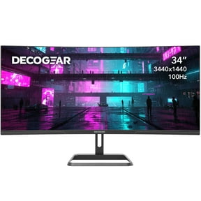 onn 34" Curved Ultrawide WQHD (3440 x 1440p) 120Hz Bezel-Less Office ...