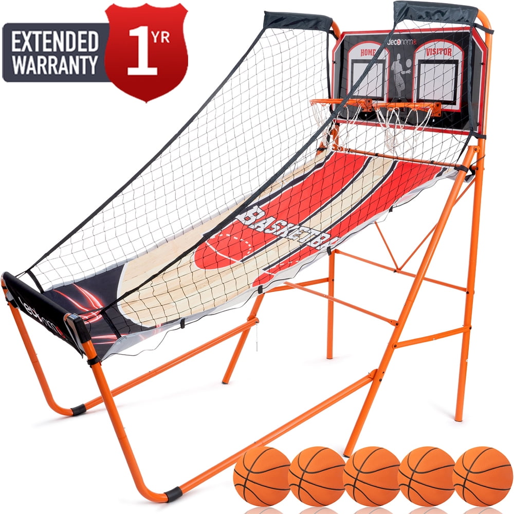 Deco Gear BB01 Arcade Basketball Game, Indoor 1-4 Player, LED ...