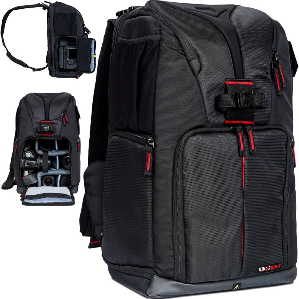 Deco Gear DSLR Camera & Lens Backpack, Extra Compartments, Weather ...