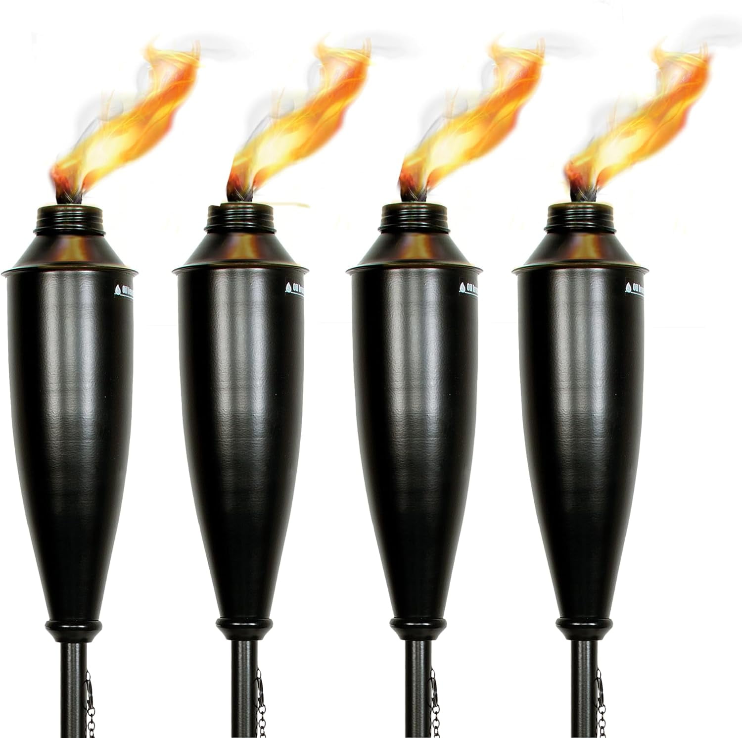Deco Home 4-Pack 60" Black Metal Torches - Citronella, Outdoor Ambiance ...