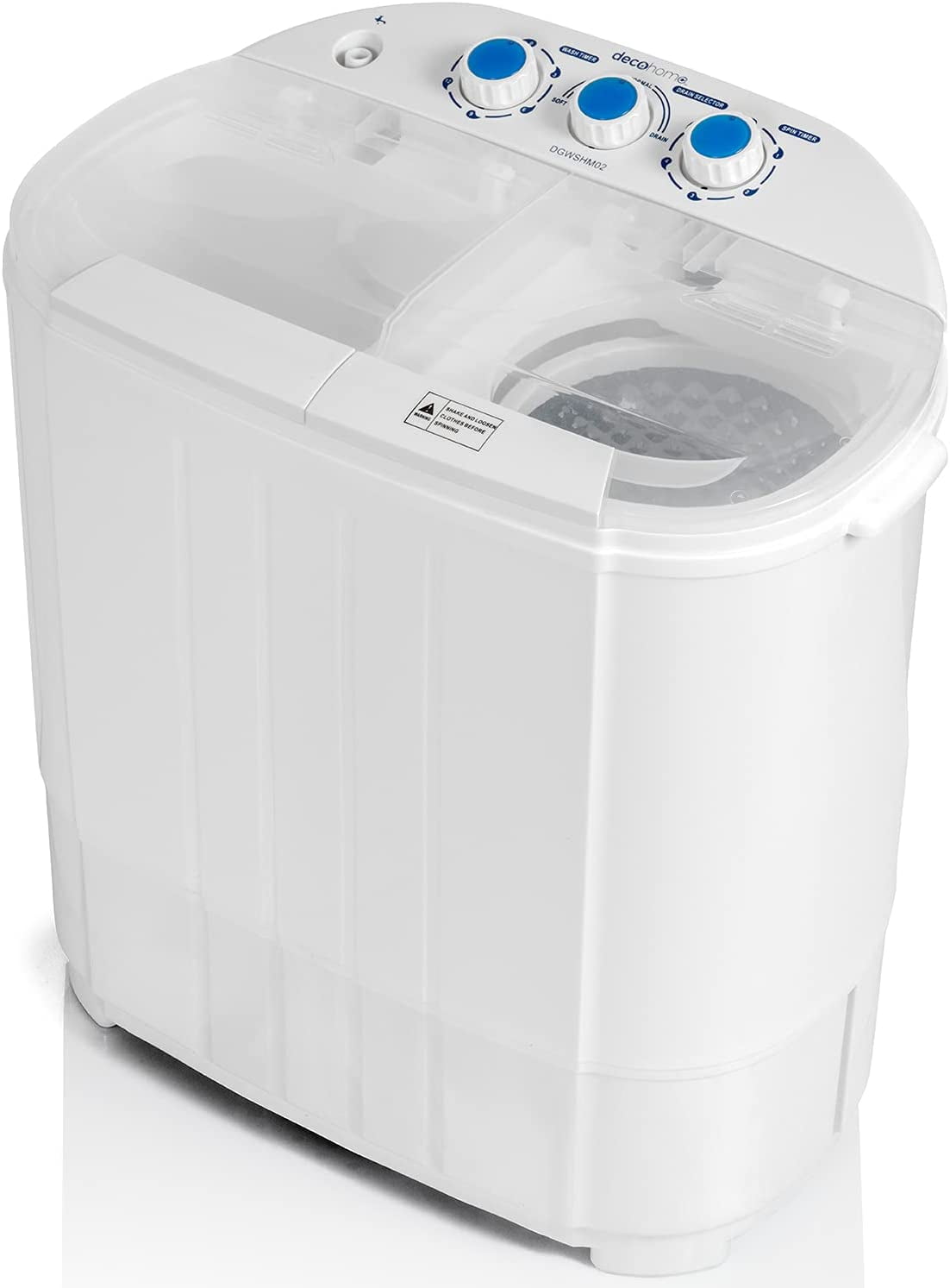 Deco Home Compact Washing Machine with Twin Tub for Wash and Spin Dry ...