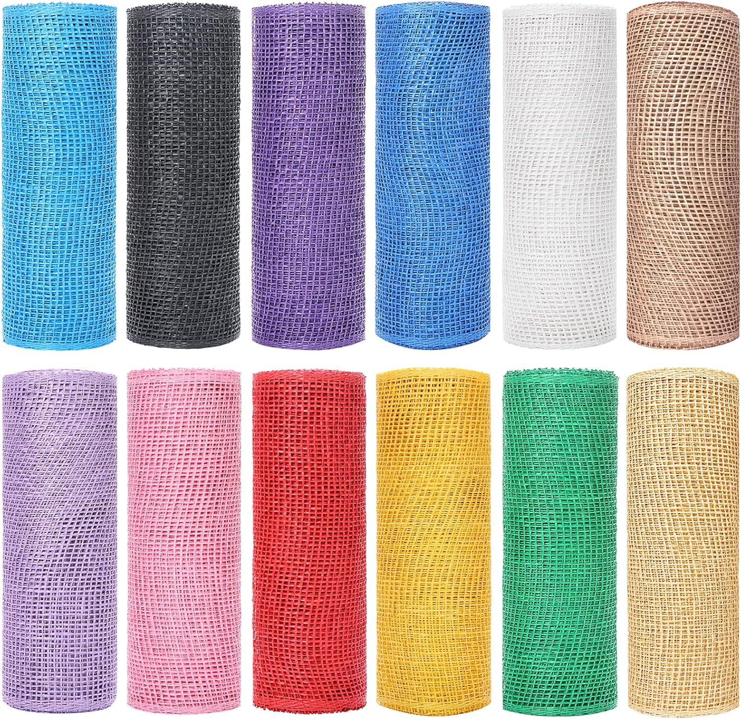 Deco Mesh 10 Inch x 15 Feet Decor Mesh Ribbon Imitation Burlap Deco ...