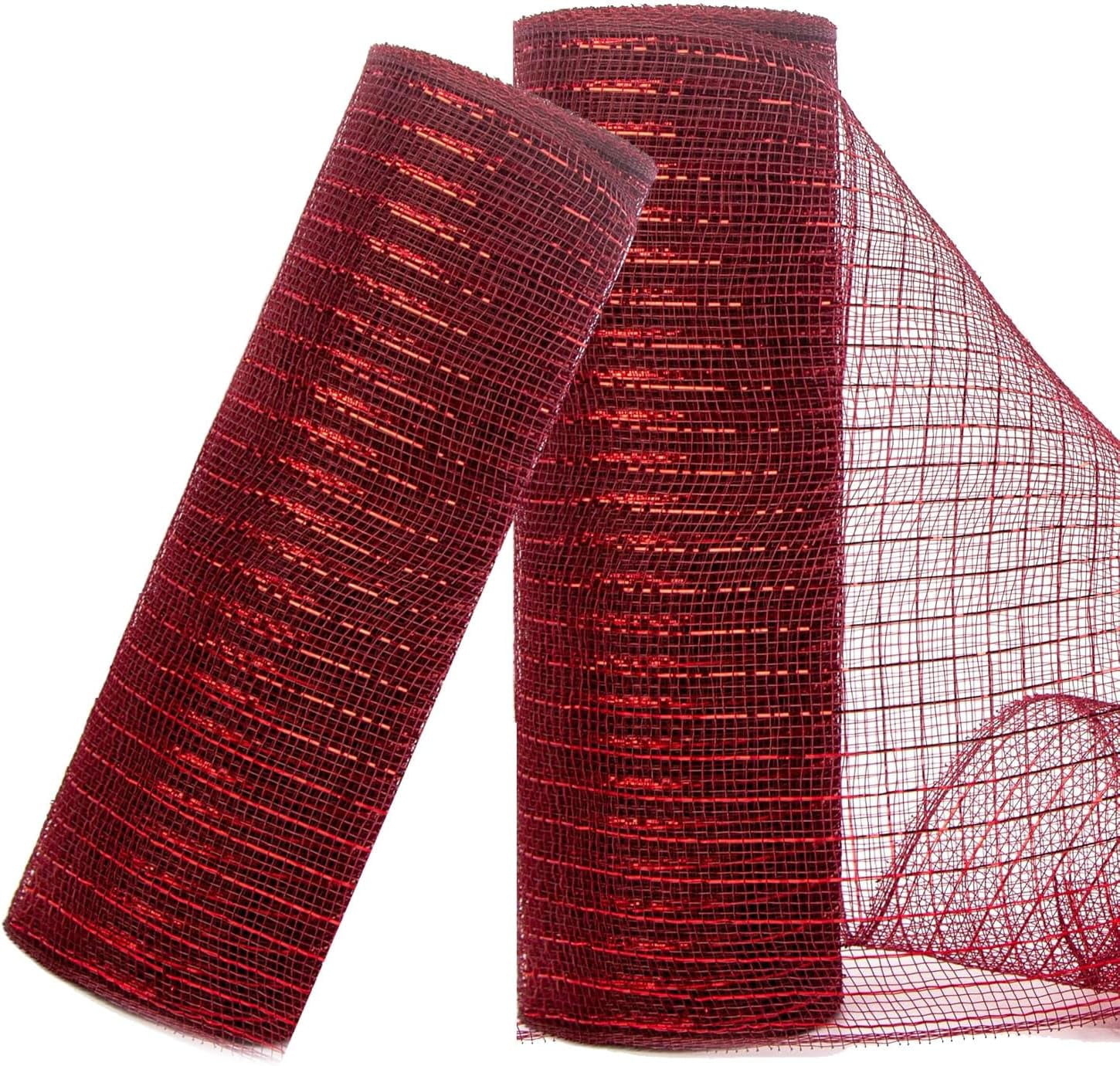 Deco Mesh 10 inch x 30 feet Each Roll, Christmas 2 Rolls Mesh Ribbons ...