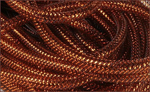 Deco Mesh Flex Tubing (Metallic Chocolate Brown with Copper Foil) 8mm x ...