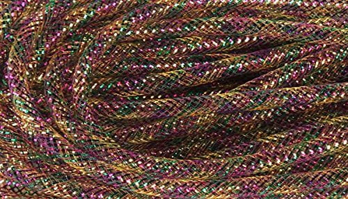 Deco Mesh Flex Tubing with Metallic Foil (Mardi Gras Purple Gold Green ...