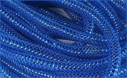 Deco Mesh Flex Tubing with Metallic Foil (Royal Blue) 8mm x 30 Yards ...