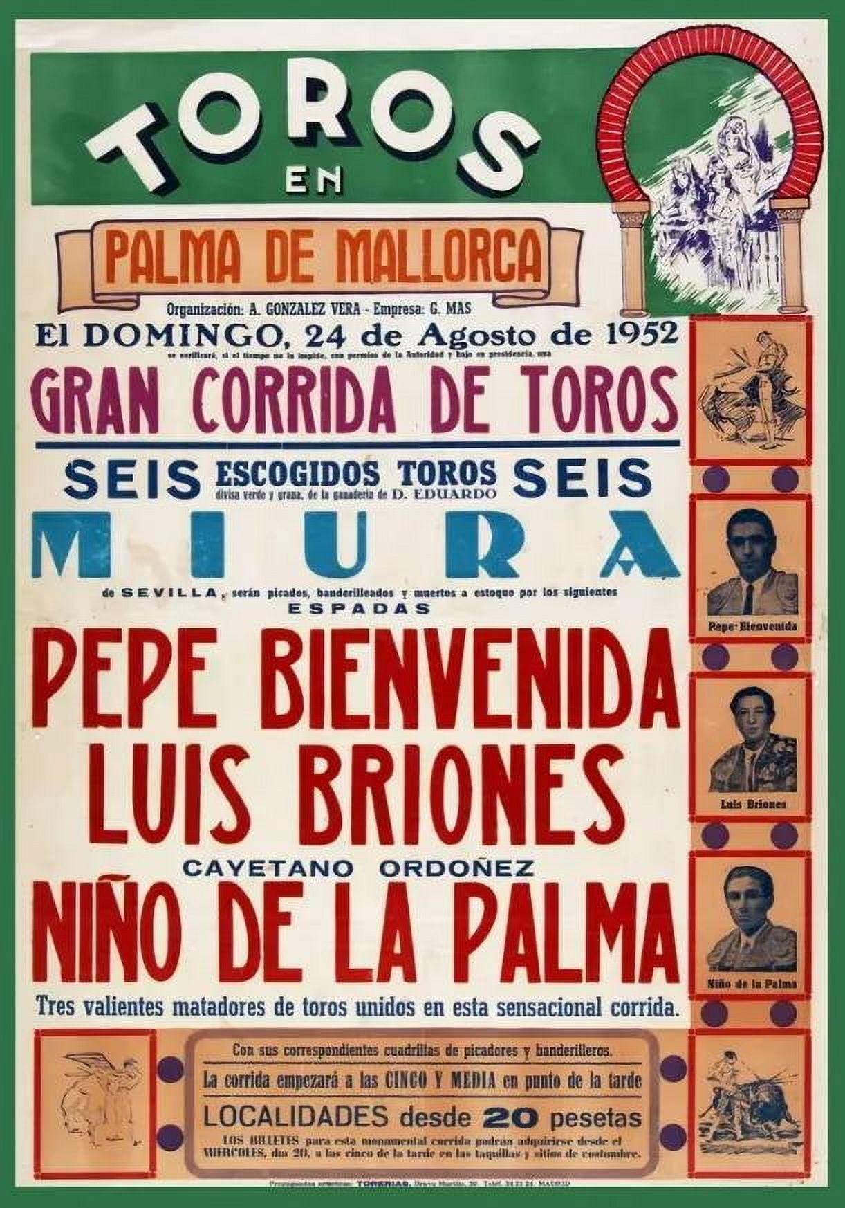 Deco POSTER.Home room wall Art.Interior Design.Corrida de Toros.Spain ...