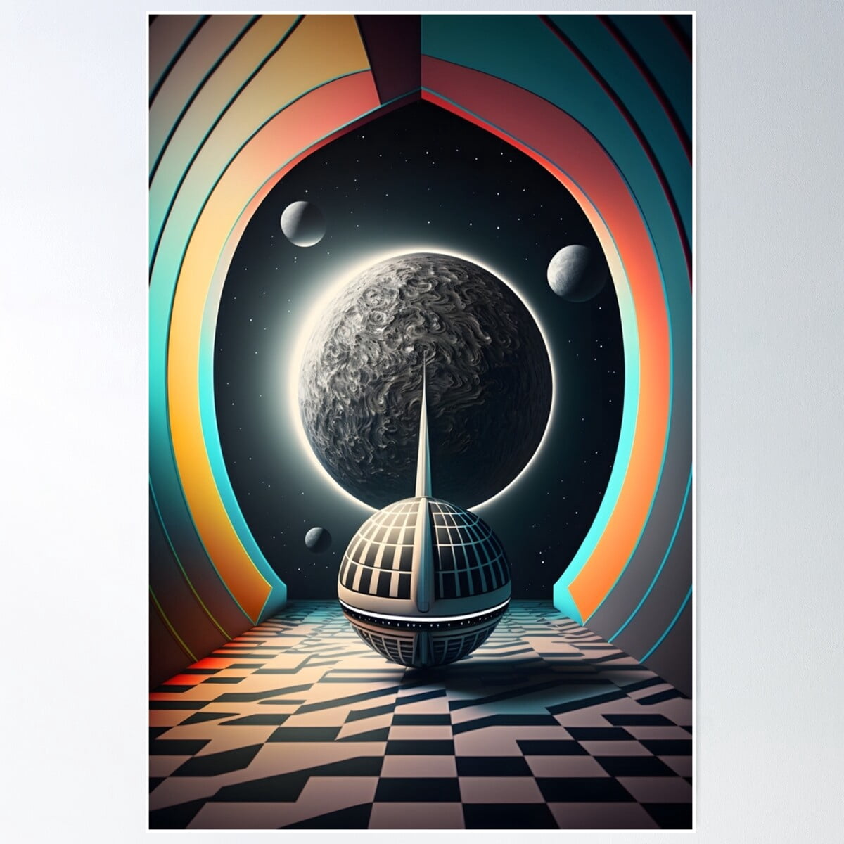 Deco Spaceship Landing In Planet X232'S Space Port Poster Wall Art ...