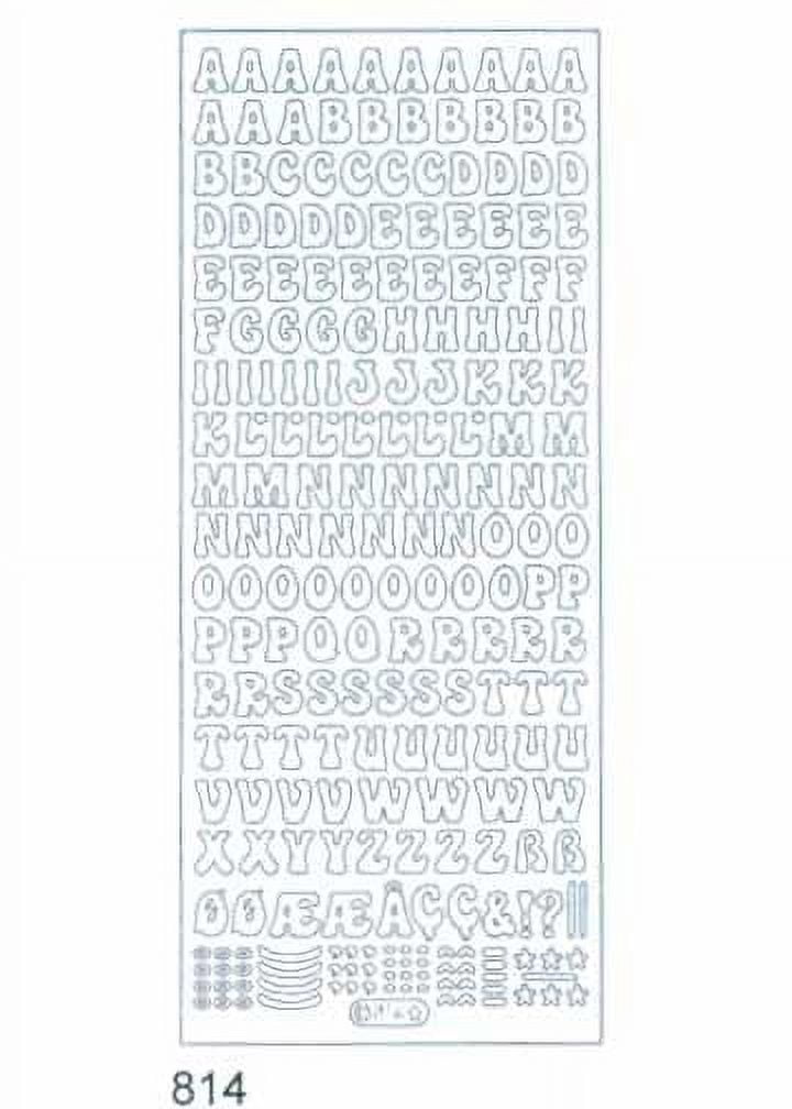Deco Stickers - Bubble Letters - Glitter Purple - Walmart.com