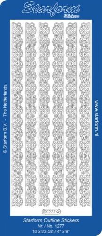 Deco Stickers - Lacey Daisies Ribbon - Silver - Walmart.com