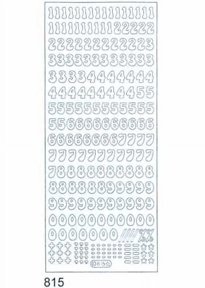 Deco Stickers - Numbers - Silver - Walmart.com