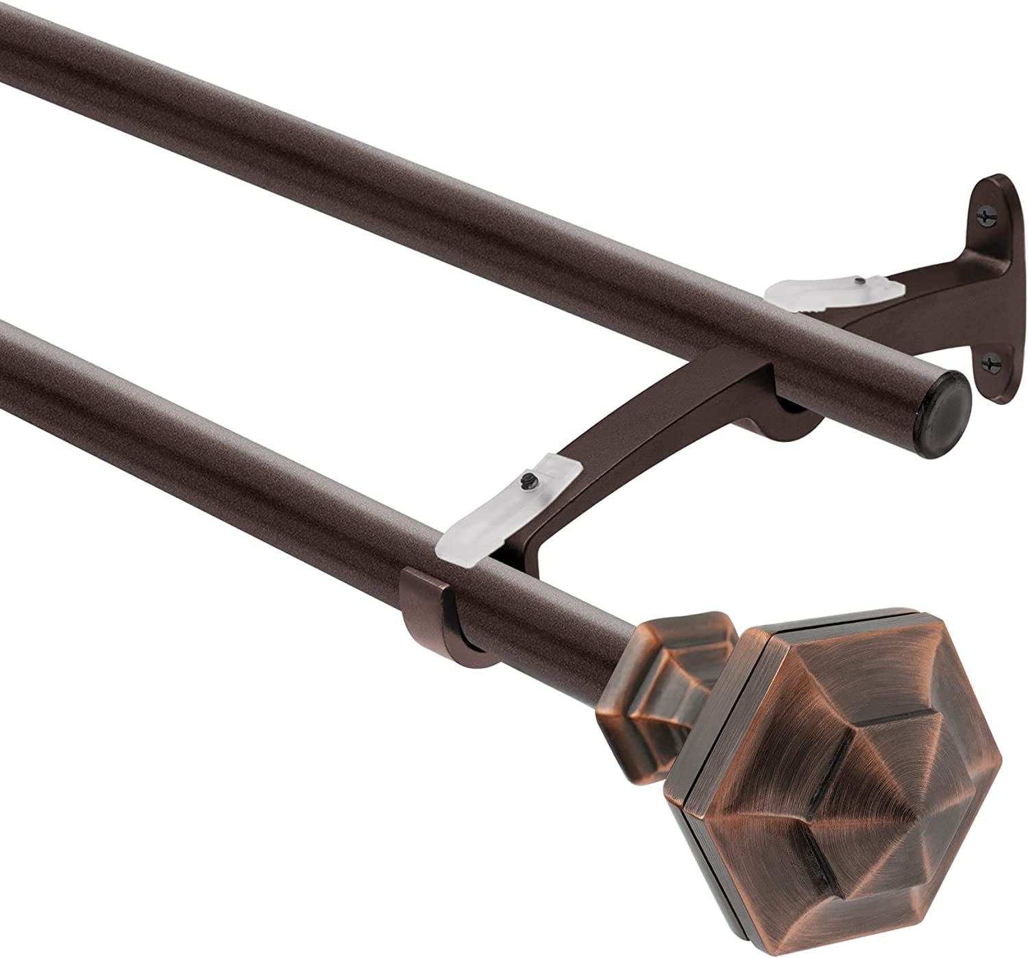 Deco Window 1 Pc 36 -66 Extendable Double Curtain Rod for Windows With ...