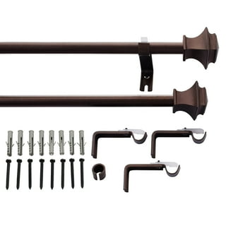 Montevilla Cafe Square 1/2" Telescoping Curtain Rod Set - Walmart.com