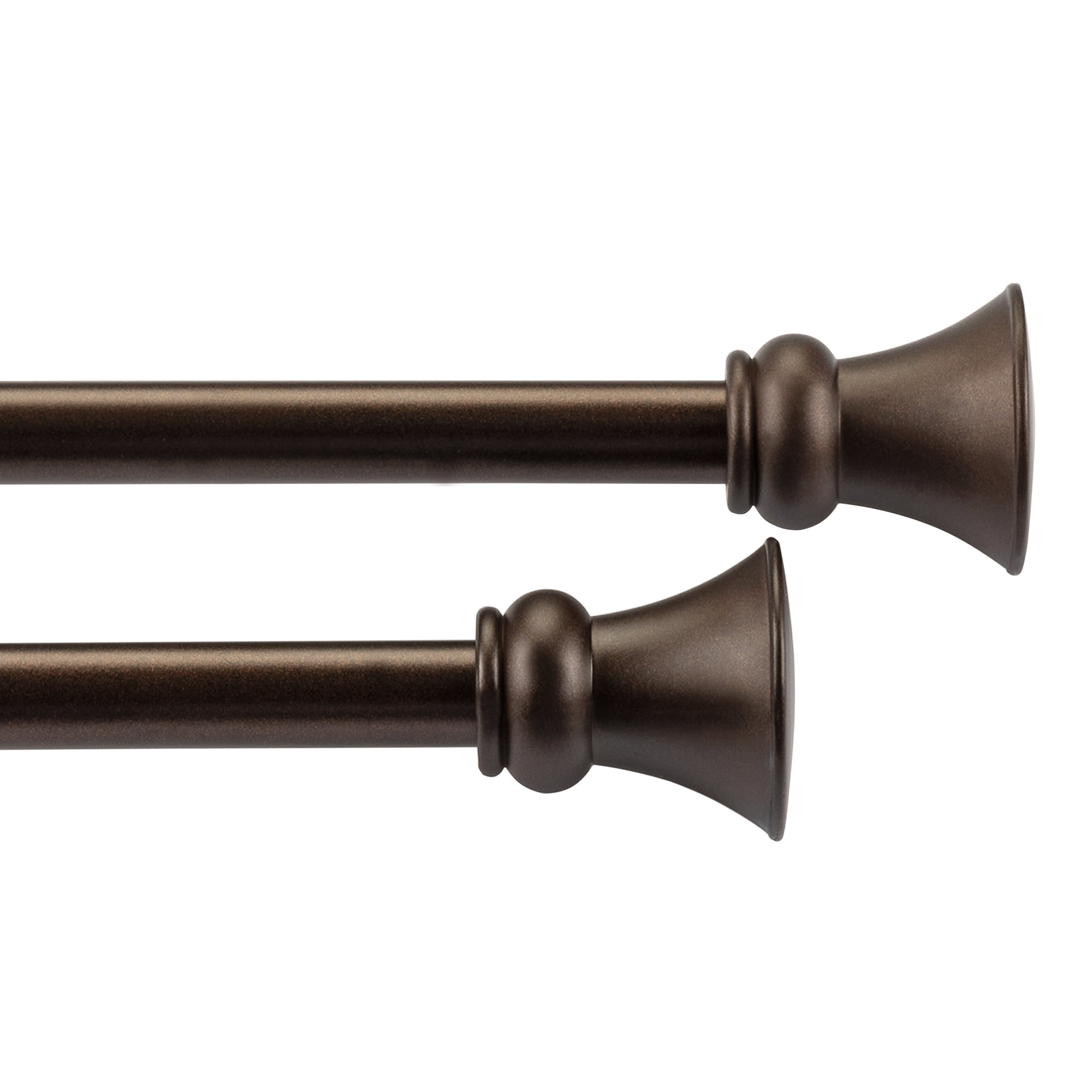 28-48'' Deco Window Curtain Rods, 2pk, Adjustable, Brown Oil Rubbed, 5/ ...