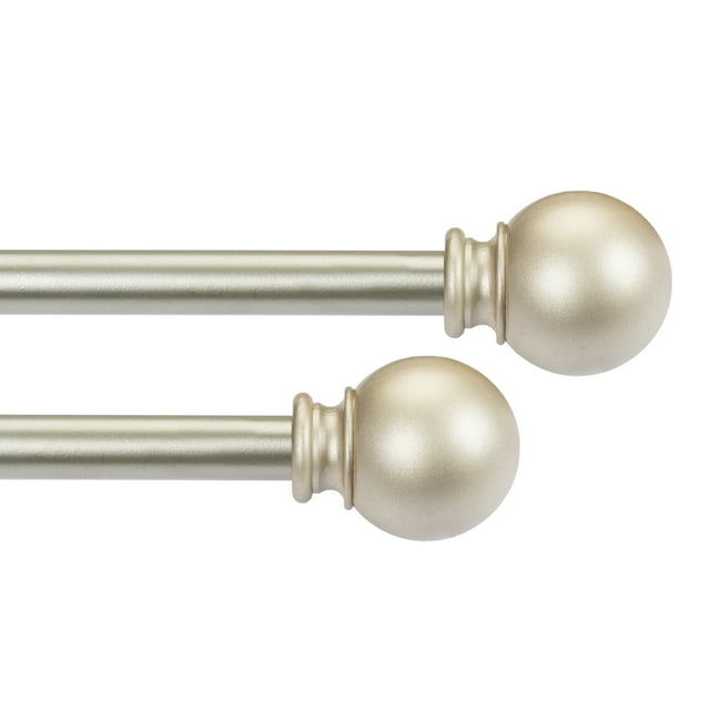 Deco Window Extendable Curtain Rods 28-48 Inches, 2 Pack with Ball ...