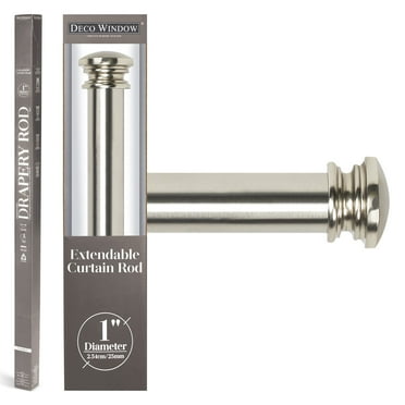 Silver Curtain Rods for Windows 66 to 120 Inches Adjustable Decorative ...