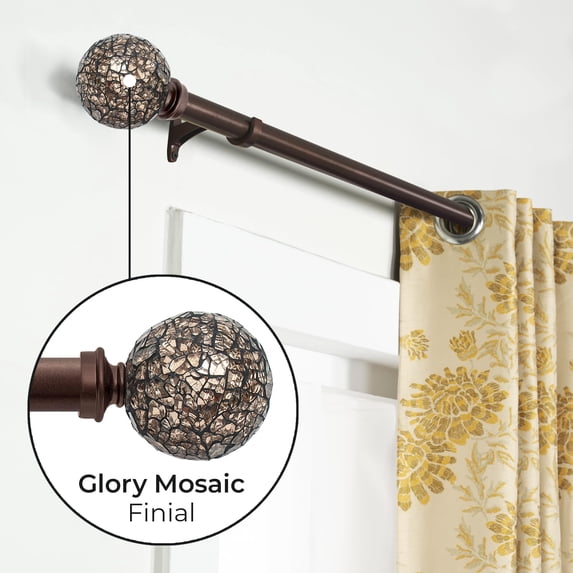 Deco Window 36 to 66 inches Adjustable Curtain Rod for Windows with ...