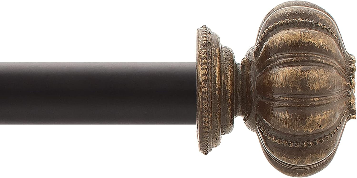 Deco Window Extendable Curtain Rod 36"-66", Golden Brown, Pomegranate ...