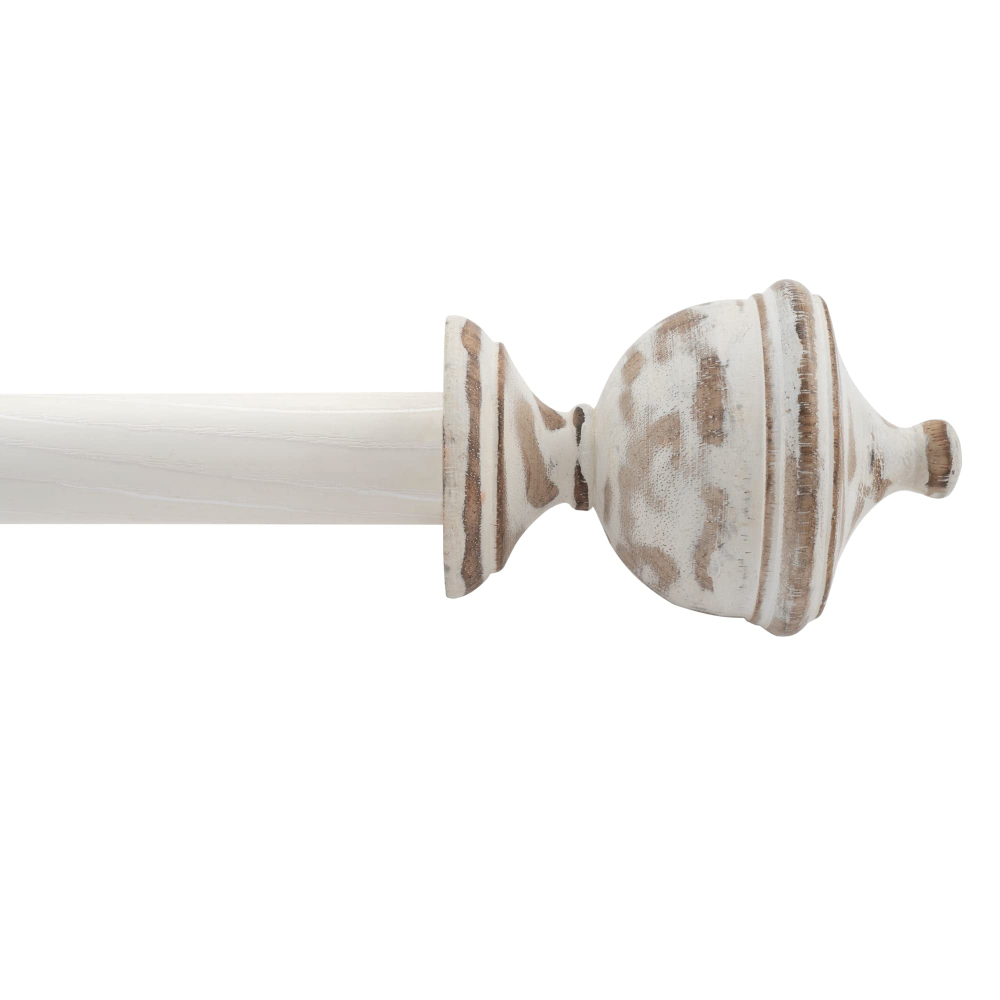 Deco Window 36 to 66 inches Extendable Curtain Rod with Wooden finials ...