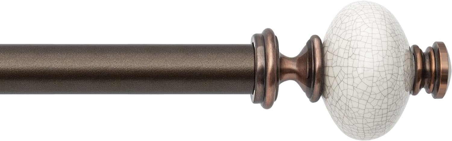 Deco Window Decorative Drapery Set: Extendable Curtain Rod with Ceramic ...