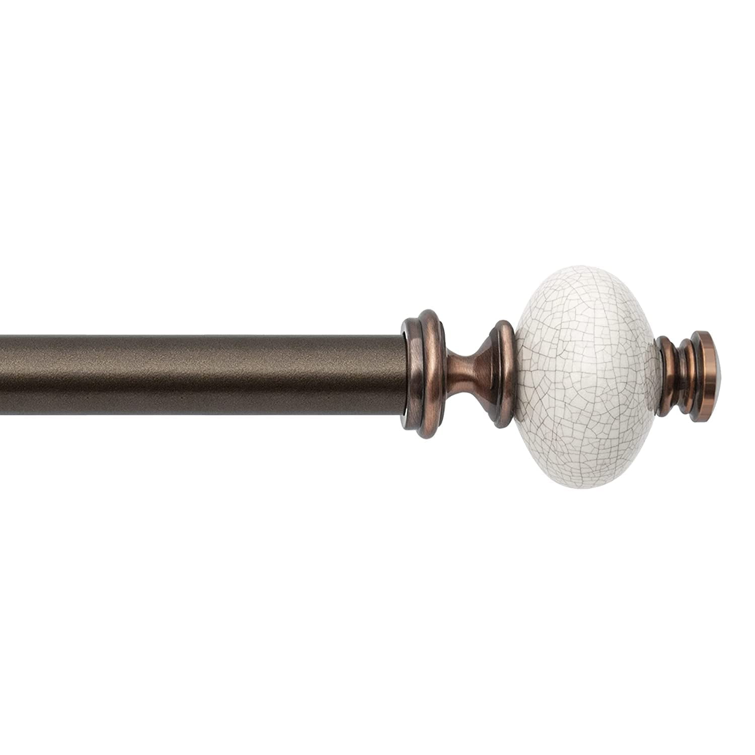 Deco Window 52" to 144" Extendable Curtain Rod with Ceramic Round ...