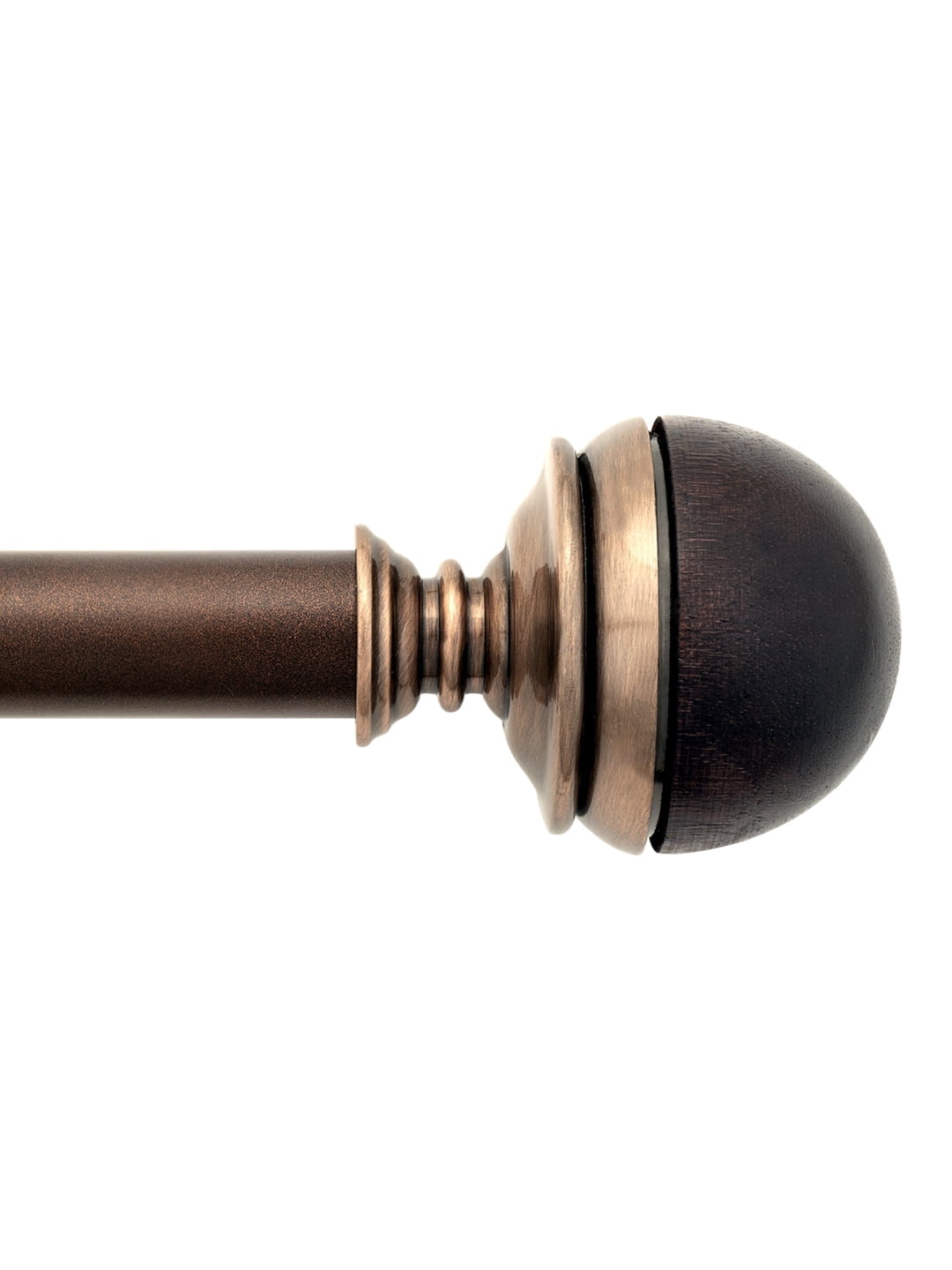 Deco Window 72"-144" Adjustable Curtain Rod for Windows with Round Wood ...