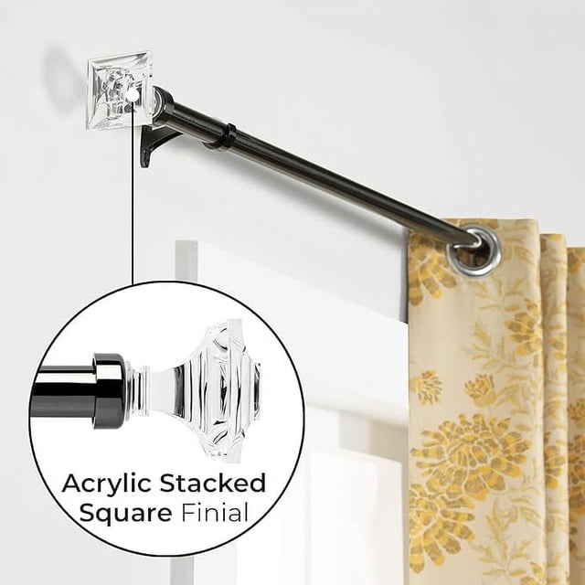 Deco Window 72 to 144 Inches Adjustable Curtain Rod for Windows with ...