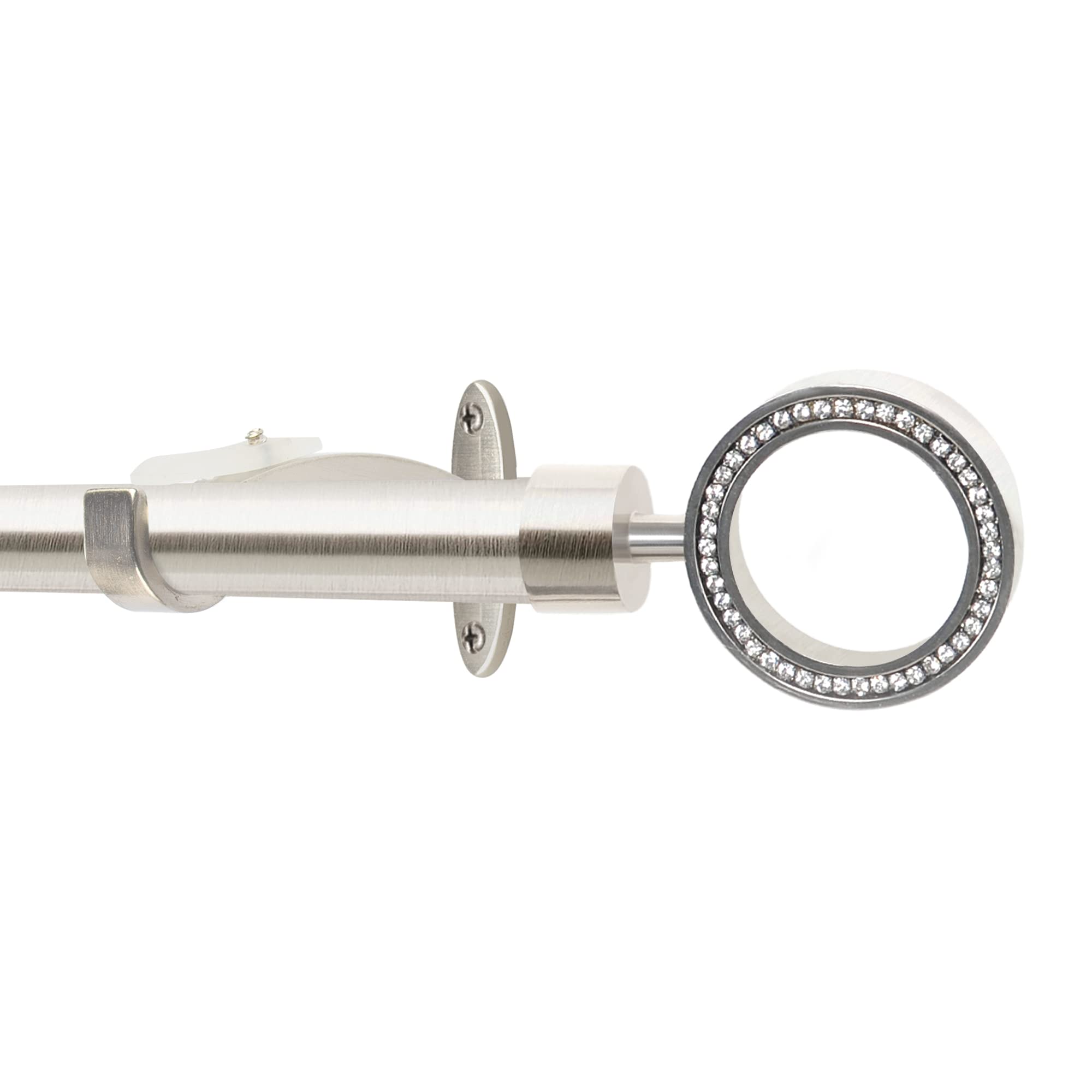 Decopolitan 1" Diameter Ball Telescoping Drapery Rod Set 36-72" Silver ...