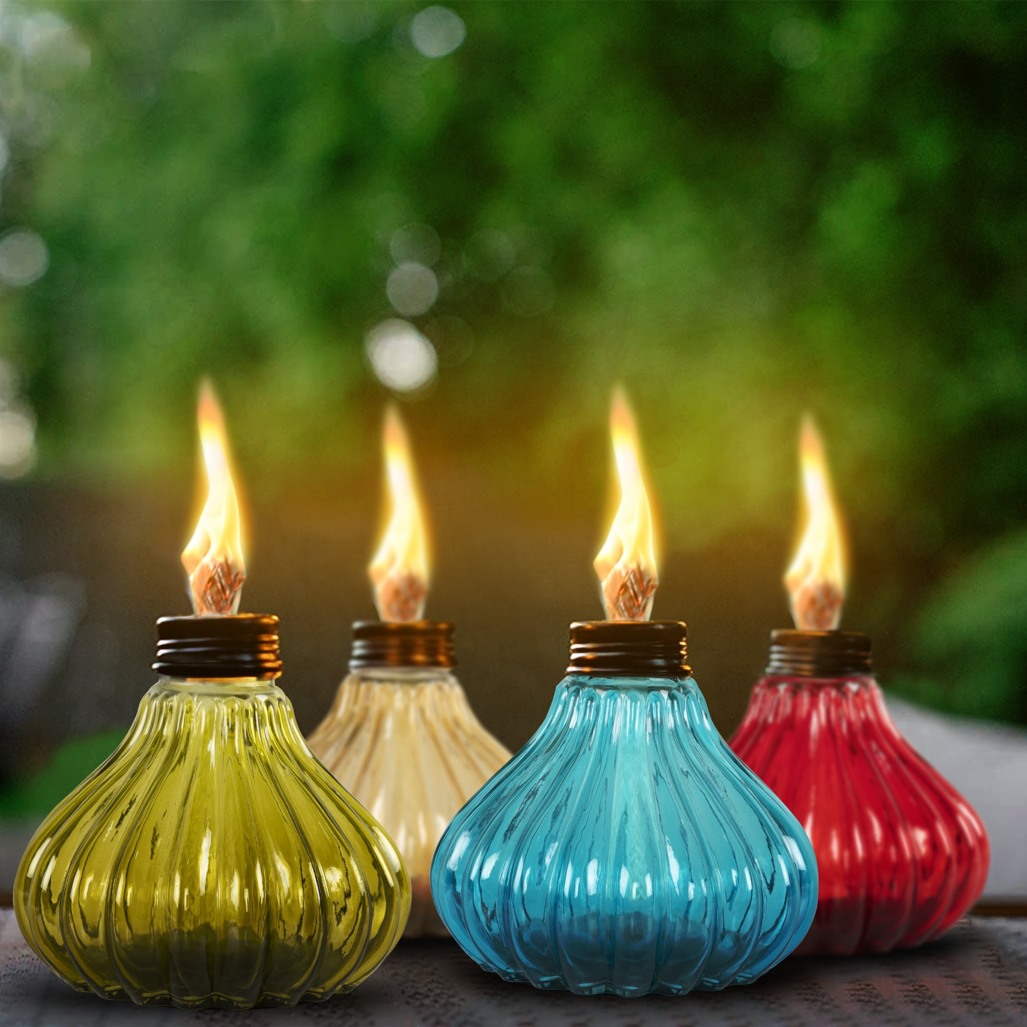 Deco Window 4-Pack Citronella Oil Table Torch, Indoor & Outdoor ...