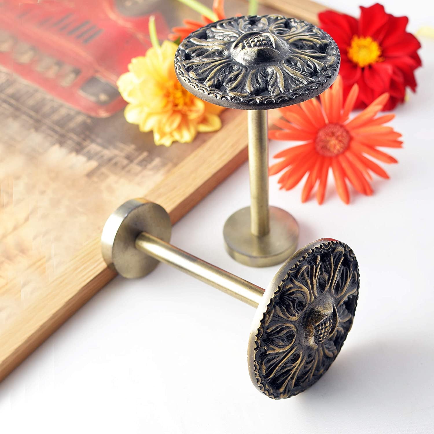 Deco Window Holdback/Curtain Tieback (Set of 2) Round Medallion Antique ...