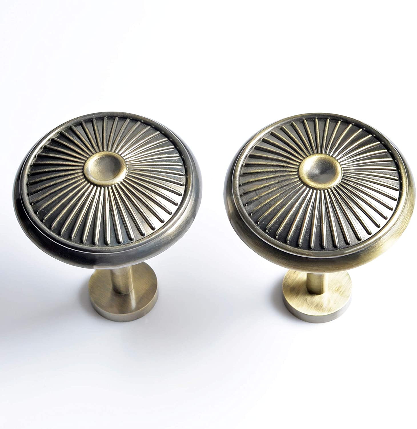 Deco Window Holdbacks/Curtain Tieback (Set of 2) Disc, Antique Brass ...