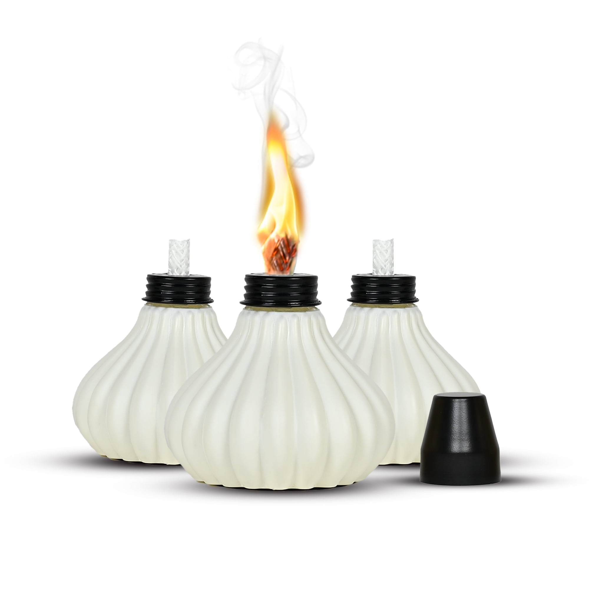 Deco Window Pack of 3 White Citronella Oil Table top Torch for Indoor ...