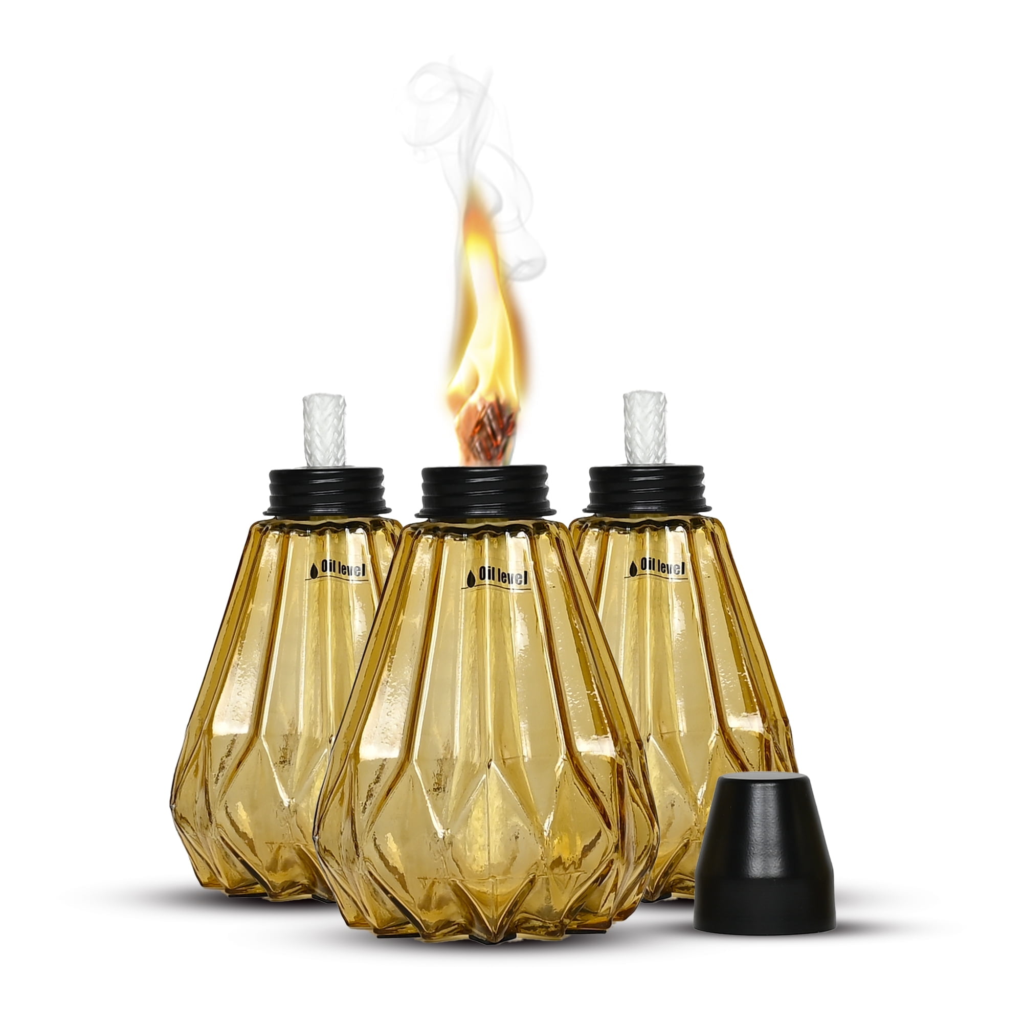 Deco Window Pack of 3 Yellow Citronella Oil Table top Torch for Indoor ...