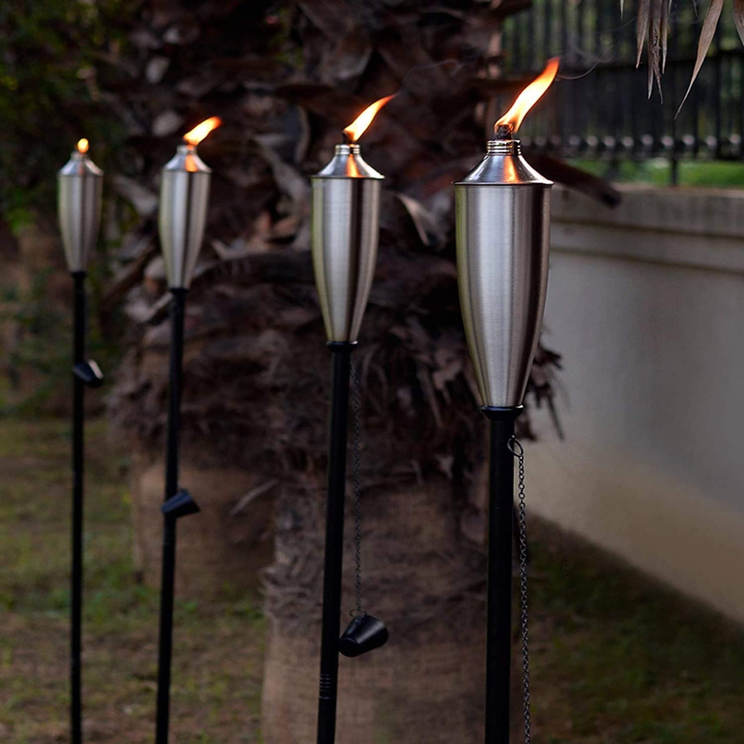 Deco Window Set of 4 Landscape Outdoor/Patio Garden Torch - Satin ...