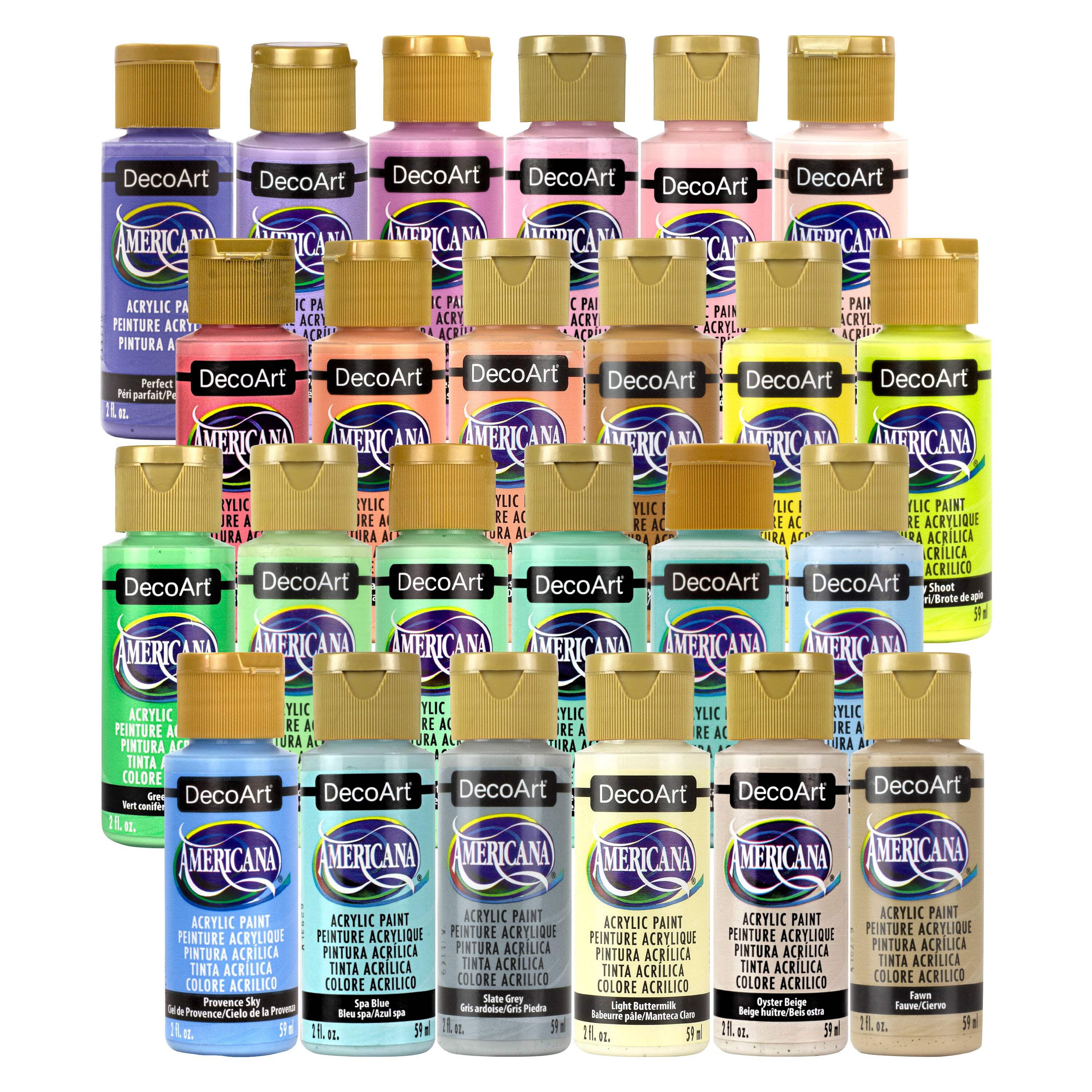 DecoArt 24-Color Pastel Perfection Acrylic Paint Kit for Crafts & Home ...