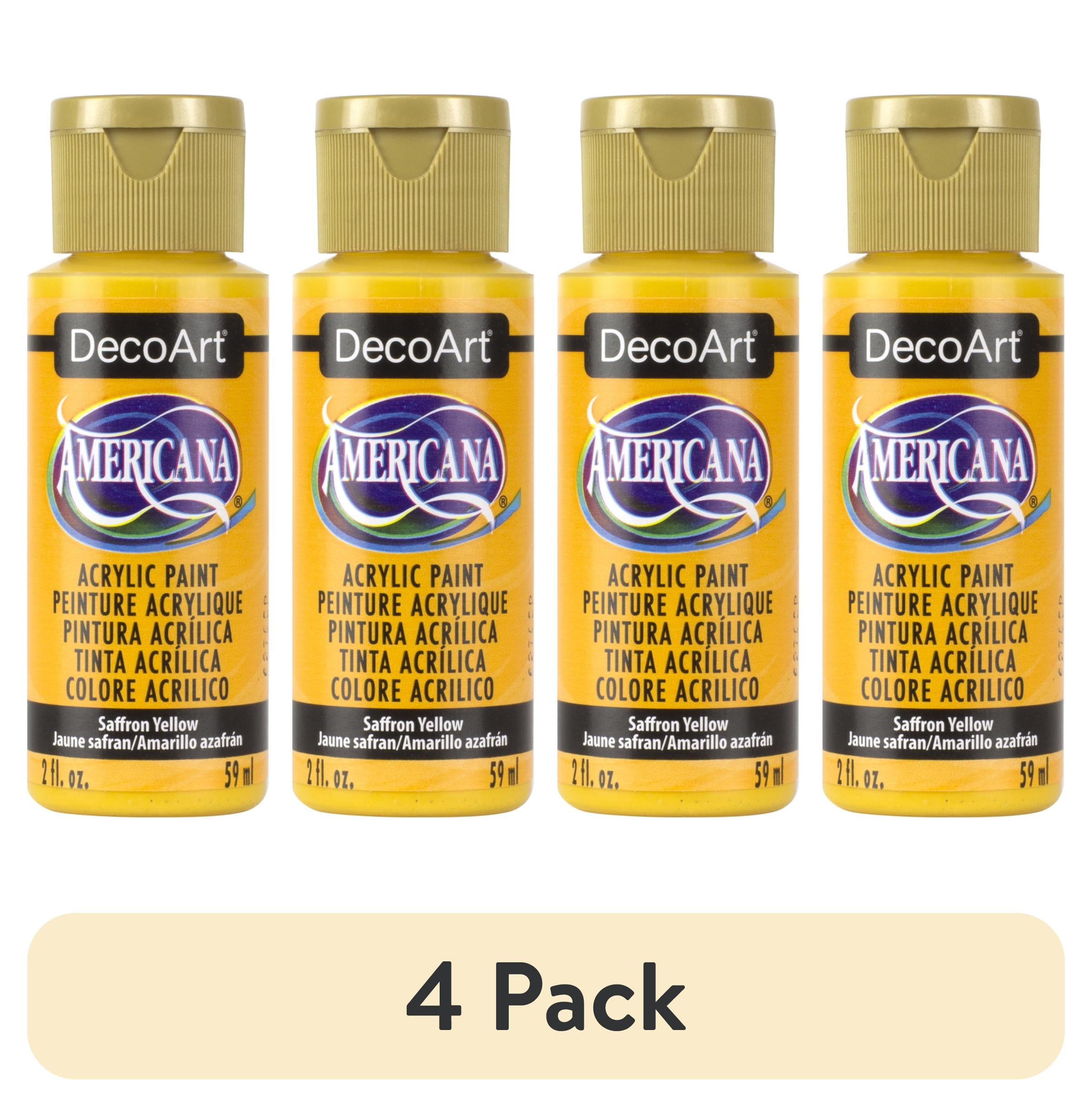 (4 pack) DecoArt Americana Acrylic Color, 2 oz., Saffron Yellow ...