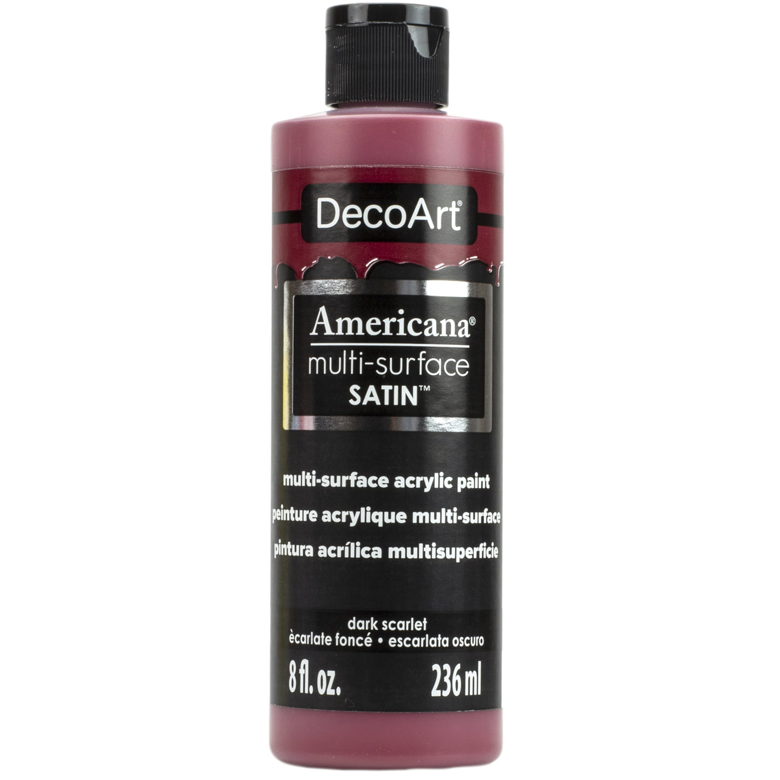 DecoArt Americana Multi-Surface Acrylic Color, 8 oz. Dark Scarlet ...
