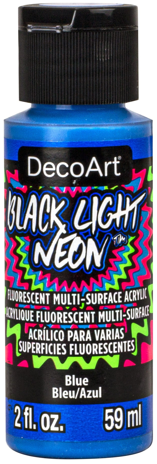 DecoArt Black Light Neon Acrylic Paint 2oz-Blue - Walmart.com