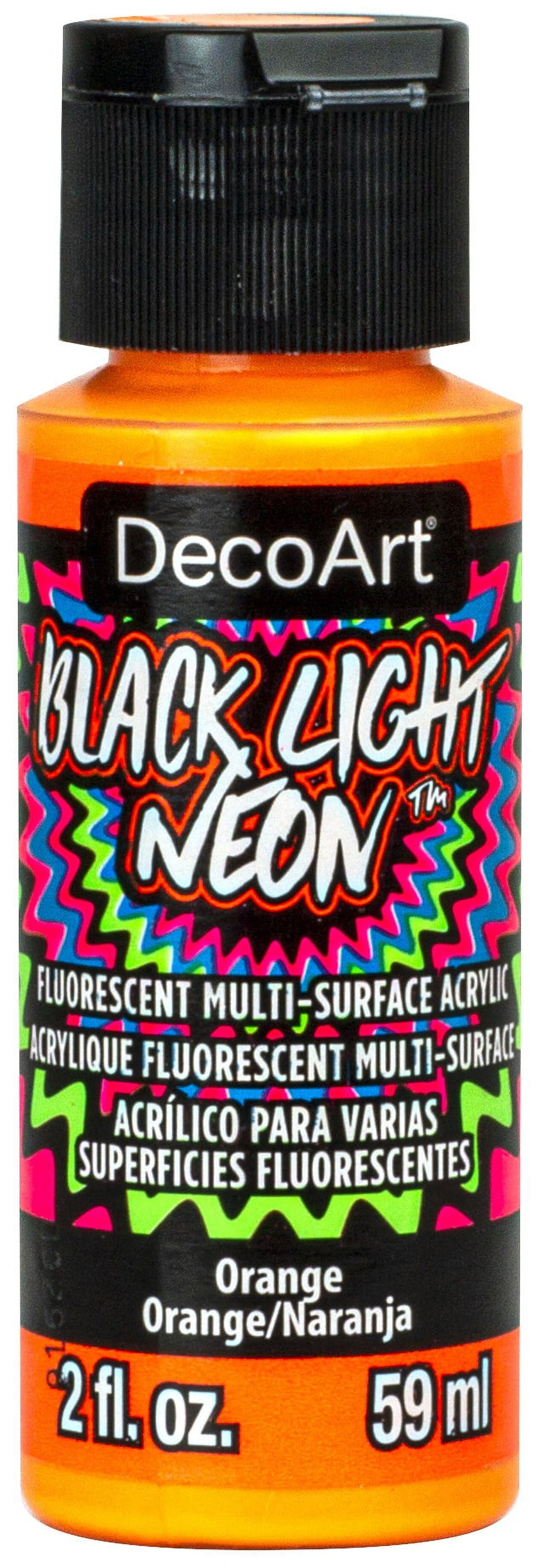 DecoArt Black Light Neon Acrylic Paint 2oz-Orange - Walmart.com