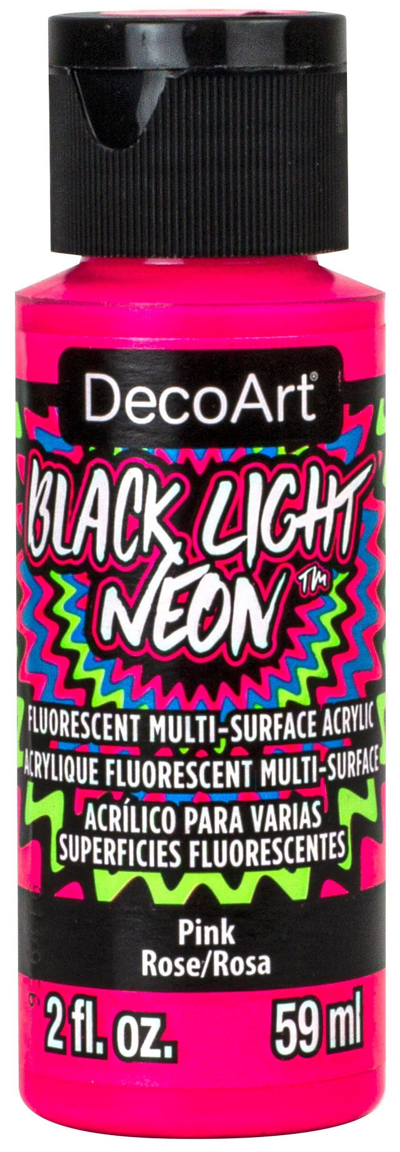 DecoArt Black Light Neon Acrylic Paint 2oz-Pink - Walmart.com