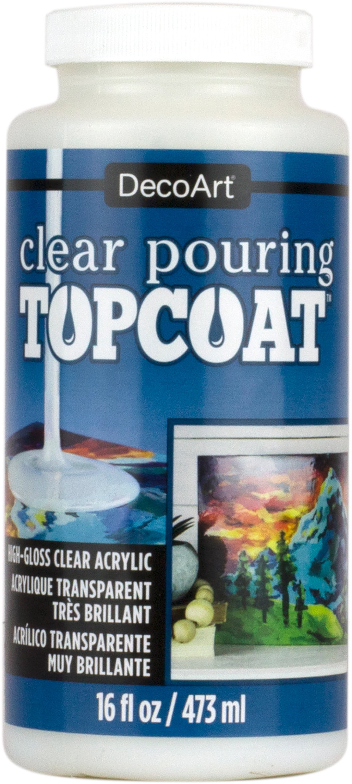 DecoArt, Clear Pouring Topcoat, 16oz, High-Gloss Finish - Walmart.com