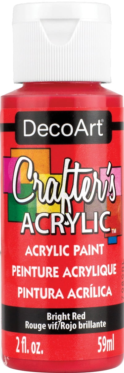 DecoArt Crafter's Acrylic All-Purpose Paint 2oz-Bright Red - Walmart.com